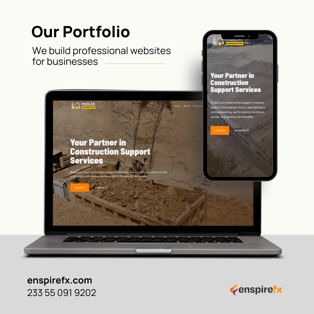 Meglar Construction Website Design & Development – EnspireFX Portfolio
